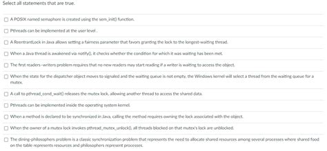 Solved Select All Statements That Are True A Posix Named