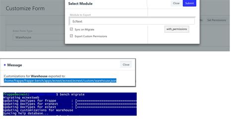 bench migrate in erpnext v12 x x develop develop app development frappe forum