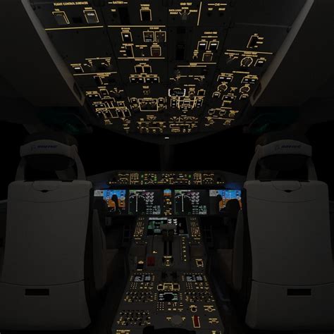 Boeing 787 Cockpit Flightdeck 3d Model Cgtrader