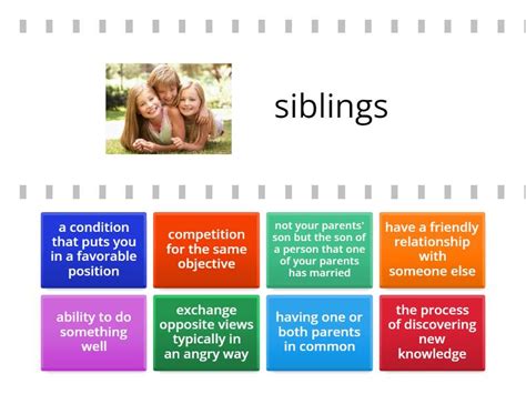 The Sibling Effect Vocabulary Find The Match
