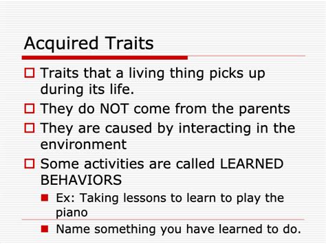 Acquired Traits