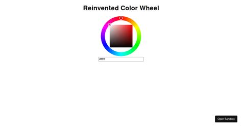 Reinvented Color Wheel Examples CodeSandbox