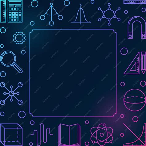 Premium Vector Science Technology Engineering And Math Linear Colored Frame