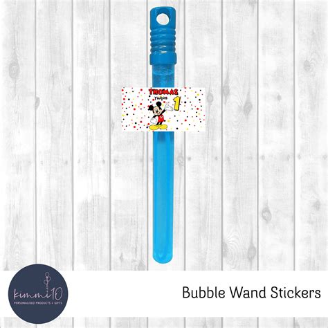 Bubble Wand Stickers Mickey Mouse Kimmi 10 Personalised Products