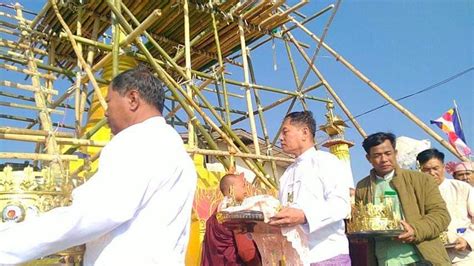 ကွတ်ခိုင်မြို့နယ်တွင် ငြိမ်းချမ်းရေးစုတောင်းပြည့် ရန်ပြေမာန်ပြေ စေတီတော်မြတ်ကြီးအား ရွှေထီးတော