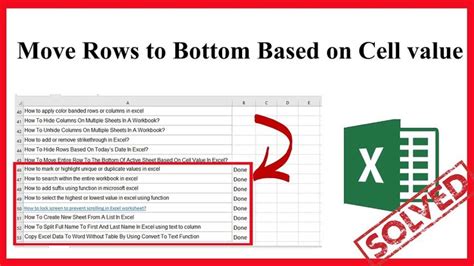 How To Move Entire Row To The Bottom Of Active Sheet Based On Cell Value
