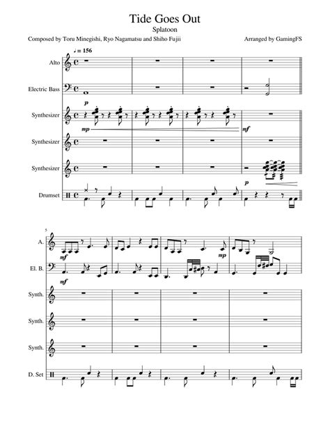Splatoon Tide Goes Out Sheet Music For Piano Drum Group Guitar Bass And More Instruments