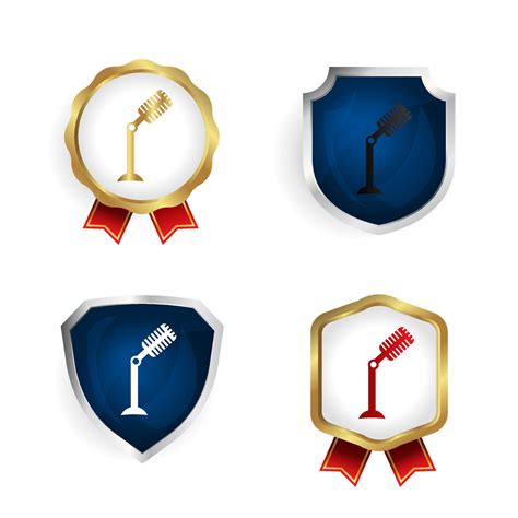 Abstract Microphone Badge And Label Collection 25843504 Vector Art At Vecteezy