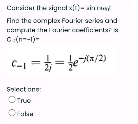 consider the signal x t sin nt find the complex fourier series and