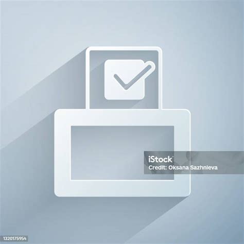 종이 는 회색 배경에 분리 봉투 아이콘투표 상자 또는 투표 상자를 잘라 종이 아트 스타일 벡터 3차원 형태에 대한 스톡 벡터 아트 및 기타 이미지 Istock