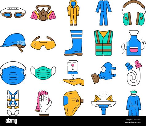 Personal Protective Equipment Ppe Icons Set Vector Stock Vector Image And Art Alamy