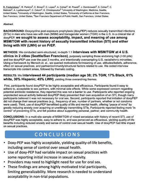 DoxyPEP Use Acceptability And Associated Health Behaviors Among A Multisite Sample Of Men Who