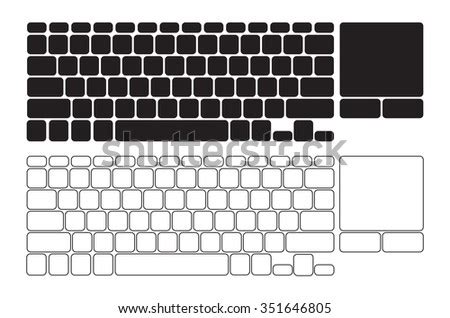 Laptop Blank Keyboard Layout Computer Input Stock Vector Shutterstock
