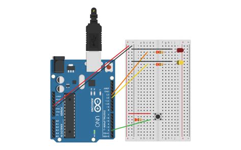 Circuit Design Two Led One Button Class4 Tinkercad