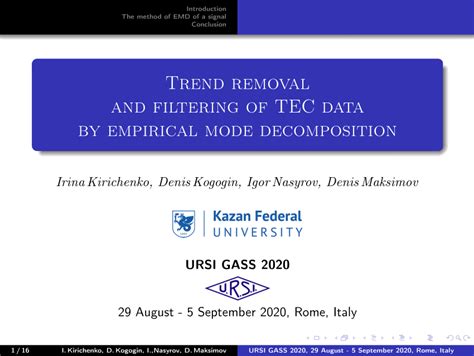 Pdf Trend Removal And Filtering Of Tec Data By Empirical Mode Decomposition