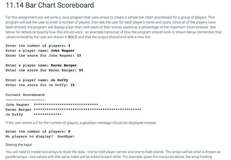 Solved 1114 Bar Chart Scoreboard For This Assignment You