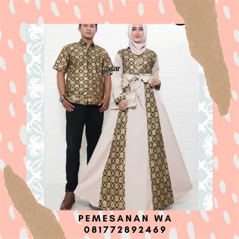 Model Baju Gamis Batik Couple Sarimbit Couple Saraswati Kemeja Lengan