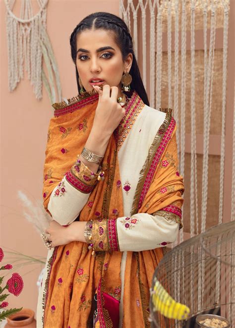 Noor By Saadia Asad Embroidered Linen Suit Unstitched 3 Piece 09