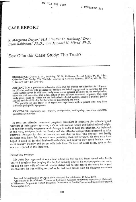 PDF Sex Offender Case Study The Truth