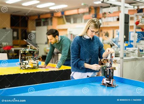 Engineering Robotics Class Teamwork Stock Image Image Of Digital