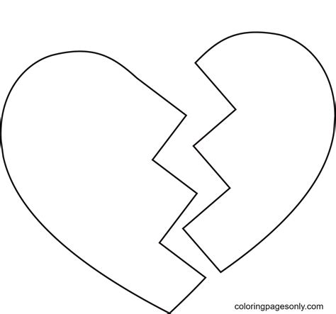 Drawing Broken Heart Coloring Pages Coloring Pages