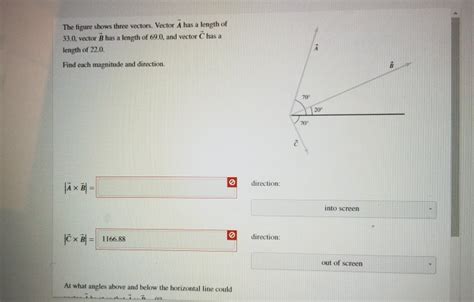 Solved The Figure Shows Three Vectors Vector A Has A Length