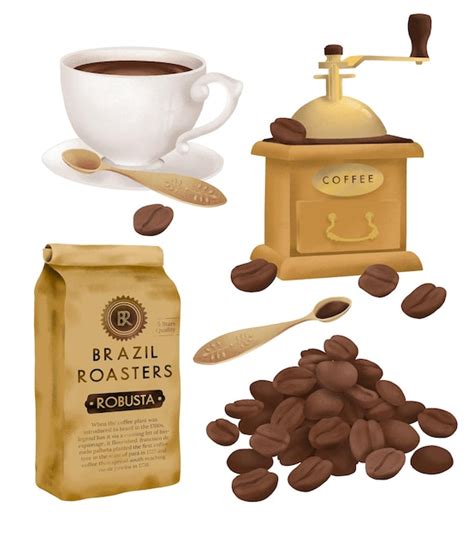 커피숍 세트 프리미엄 벡터