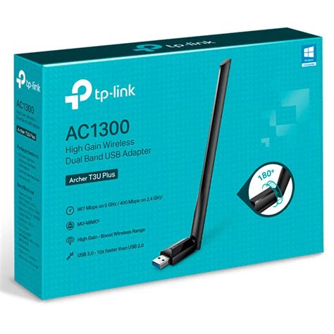 Tp Link Ac1300 Archer T3u Plus Usb Wifi Adapter Med Antenne Dual Band