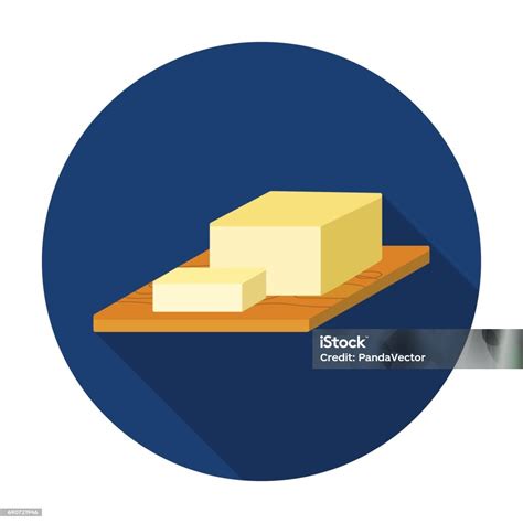 바의 버터 커팅 보드 아이콘 흰색 배경에 고립 된 평면 스타일 우유 제품 및 달콤한 기호 주식 벡터 일러스트 레이 션 노랑에 대한 스톡 벡터 아트 및 기타 이미지 Istock