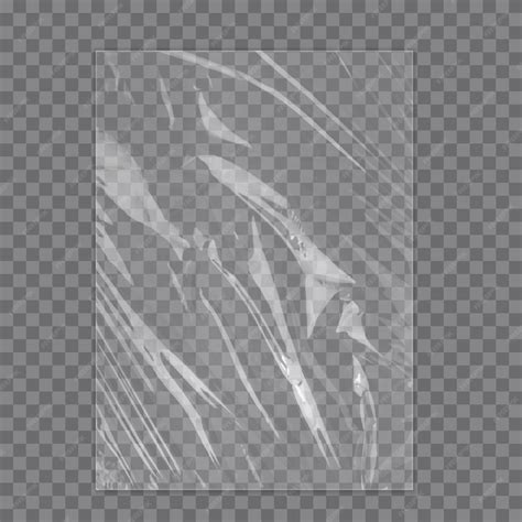 현실적인 플라스틱 랩 텍스처 스트레치 폴리에틸렌 커버 프리미엄 벡터