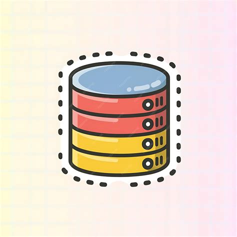 Premium Ai Image Pastel Colors Database Logo Illustration Vector Cartoon White Outline Thin