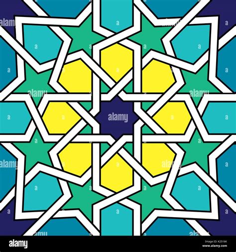 Moroccan Tile Design Moorish Seamless Vector Pattern Geometric Abstract Tiles Stock Vector