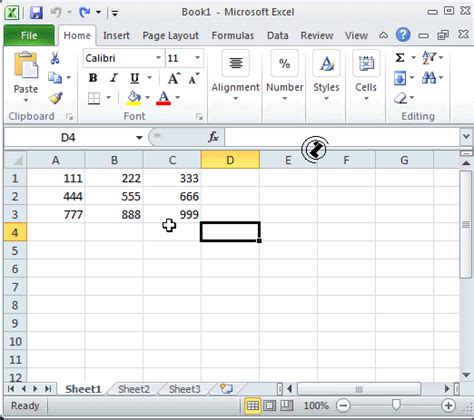 Abc MICROSOFT EXCEL 2010 CELL Erasing Data