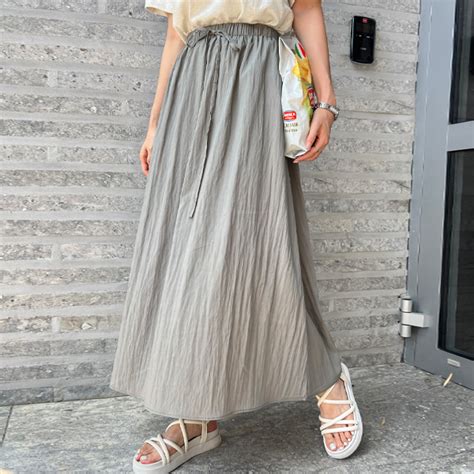 자체제작 바스락 밴딩 롱스커트 53267