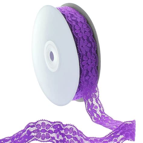 78 Stretch Elastic Lace Trim Purple 25 Yard