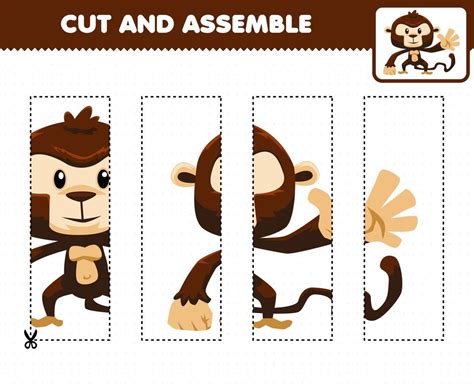 Juego Educativo Para Niños Práctica De Corte Y Ensamblaje De