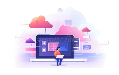 Cloud Storage Phone Smartphone Cloud Banner Copy Space Stock Illustration Illustration Of