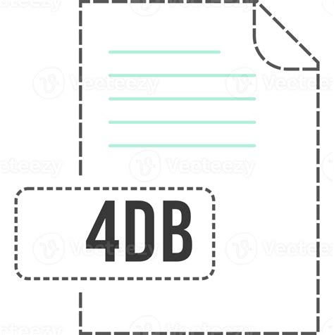 4db File Format Icon Dashed Outline 65419782 Png