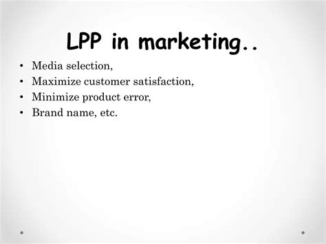 Application Of Lpp In Marketing PPTX Marketing And Advertising Business