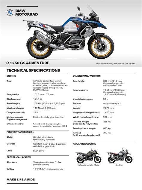 Bmw Gs 1250 Adventure Dimensiones Precision Engineering And Rugged Design