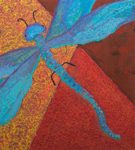 Dragonflies Everywhere In My Garden 10x10 Oil Pastel On A Panel