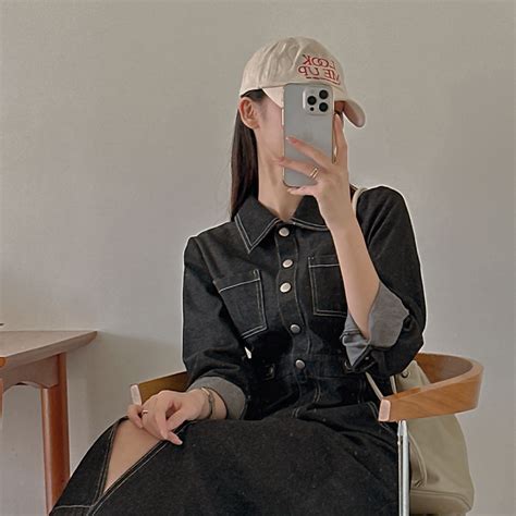 무료배송 디텐비 데님 스티치 카라넥 트임 롱 원피스 봄 신상 데일리룩 데이트룩 캐주얼룩 캠퍼스룩 러블리룩 데님원피스 개강룩 새내기룩 카라넥원피스 맥시 통통녀 빅사이즈