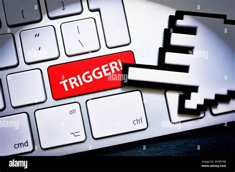Computer Button Labeled Trigger M Stock Photo Alamy