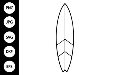 Outline Surfboard Svg Coloring Page Graphic By Mydigitalart13