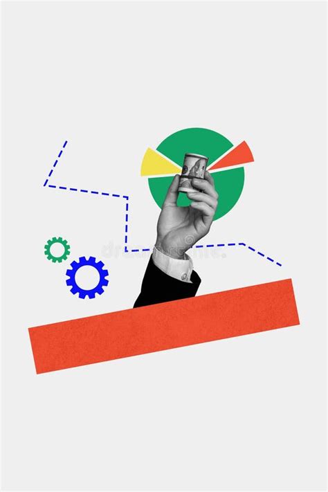 Vertical Collage Picture Of Black White Colors Arm Hold Rolled Stack