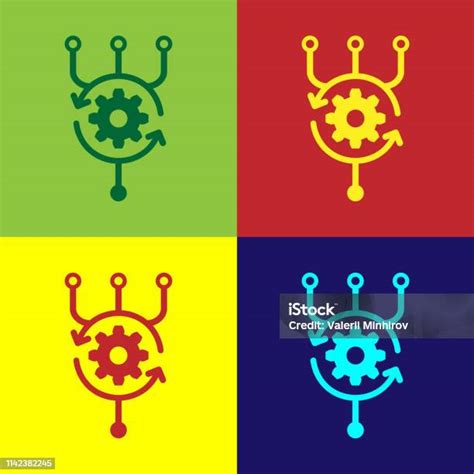 Ilustración De Icono De Algoritmo De Color Aislado En Fondos De Color Algoritmo De Diseño De
