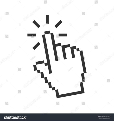 Computer Hand Cursor Click Pixelated Hand Pointer Clicking Effect