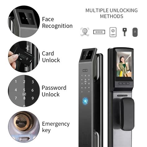 Tuya App Wifi Face Recognition Digital Door Lock Biometric Fingerprint Rfid Real Time Intercom