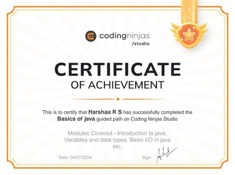 Harshaa R S On Linkedin Java Codingninjas Learningjourney