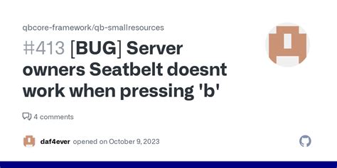 [bug] Server Owners Seatbelt Doesnt Work When Pressing B · Issue 413